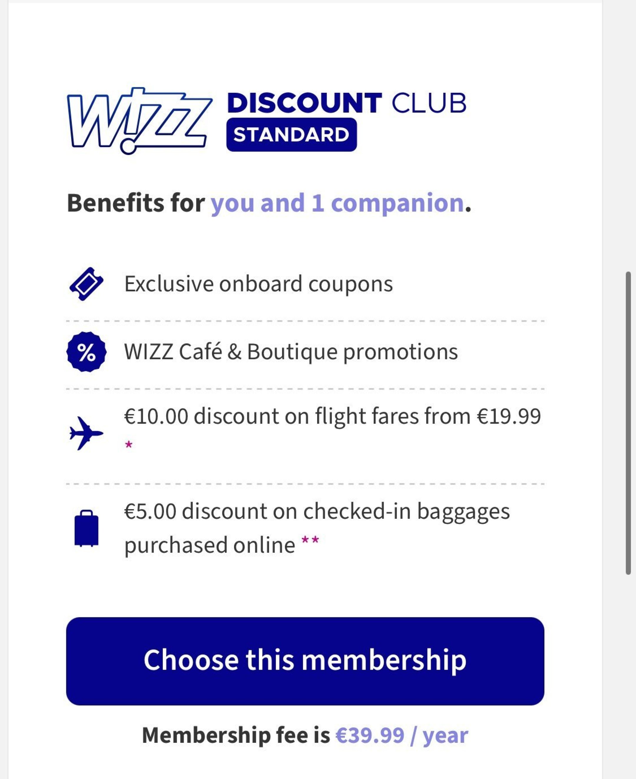Wizz Air detalles del programa de fidelización